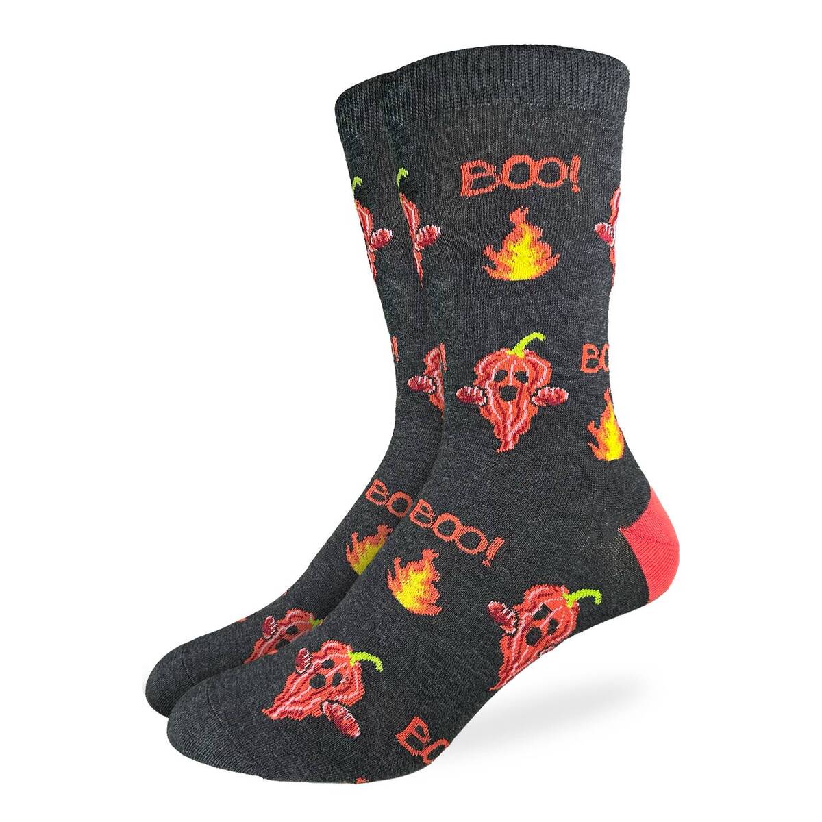 "Ghost Pepper" Cotton Crew Socks by Good Luck Sock - Large (CLEARANCE ...