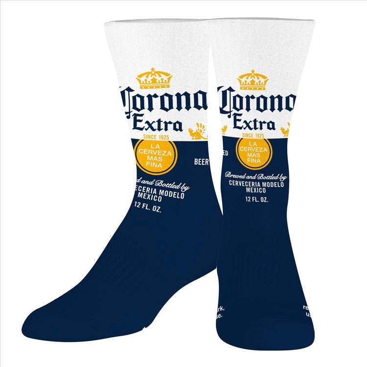 "Corona Label" Combed Cotton Crew Socks by ODD Sox - Large – Great Sox