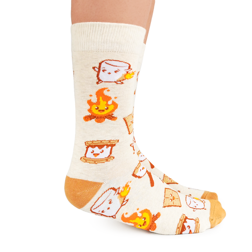 "Gimme s'more" Cotton Crew Socks by Uptown Sox – Great Sox