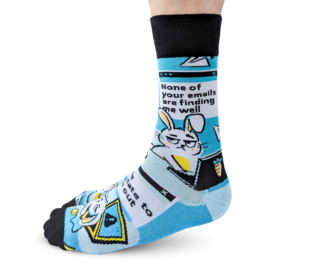 "Inbox Bunny" Cotton Crew Socks by Uptown Sox – Great Sox