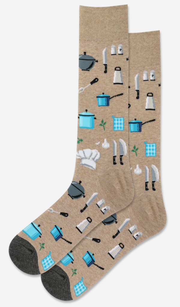"Chef" Cotton Crew Socks by Hot Sox - Large – Great Sox
