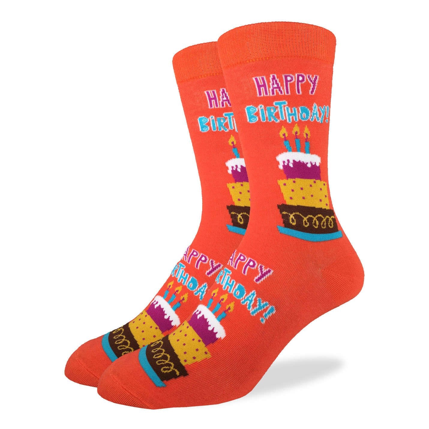 "Happy Birthday" Cotton Crew Socks by Good Luck Sock – Great Sox
