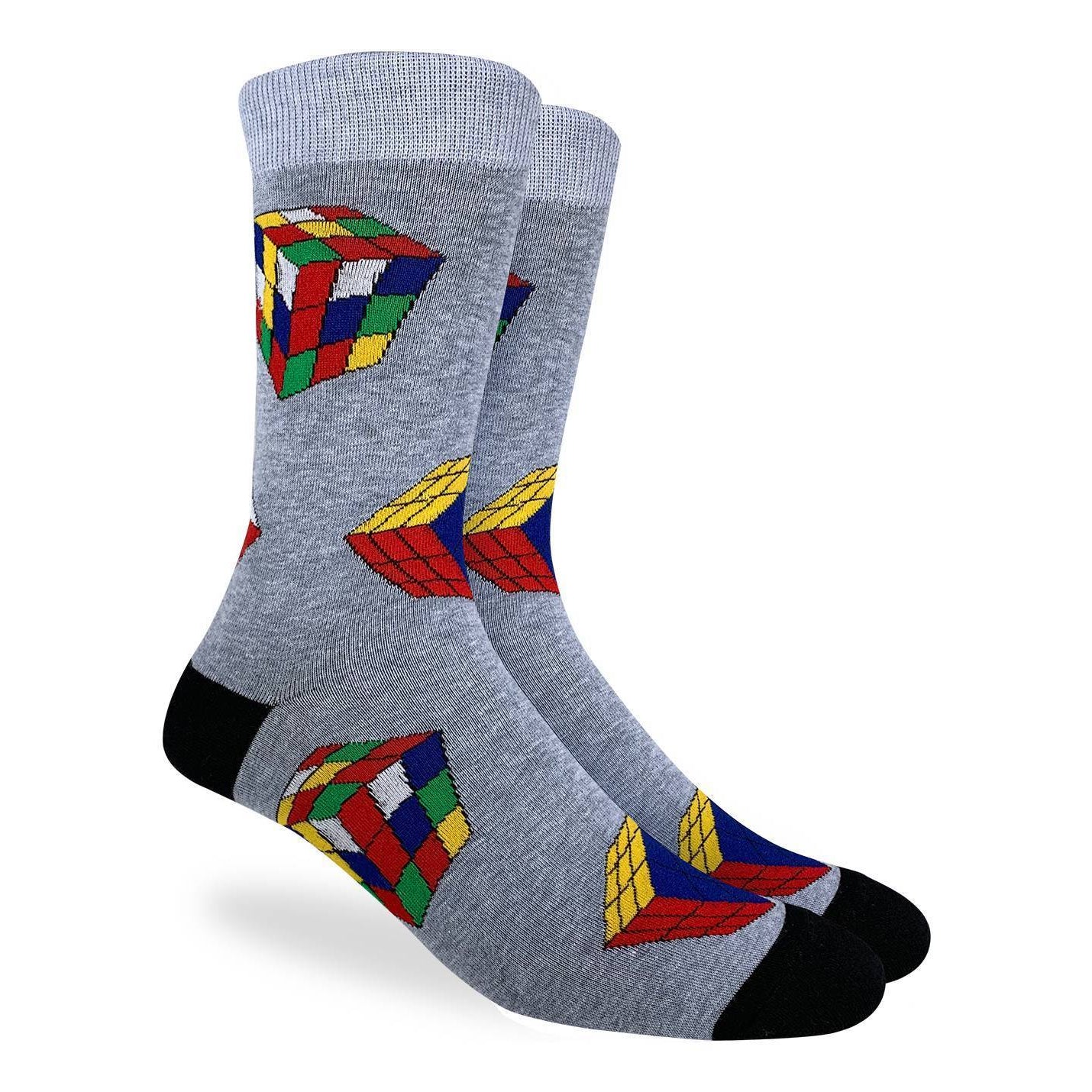 "Rubik's Cube" Cotton Crew Socks by Good Luck Sock – Great Sox