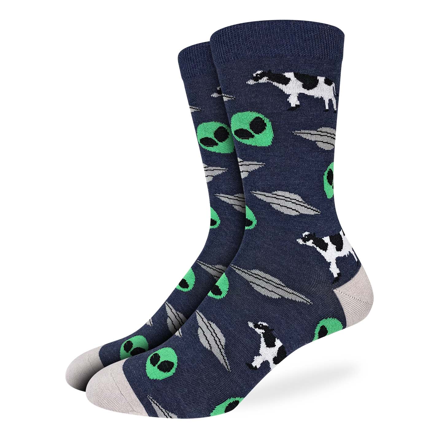 Good Luck Sock "Aliens And Cows" Crew Socks - Large(CLEARENCE) – Great Sox