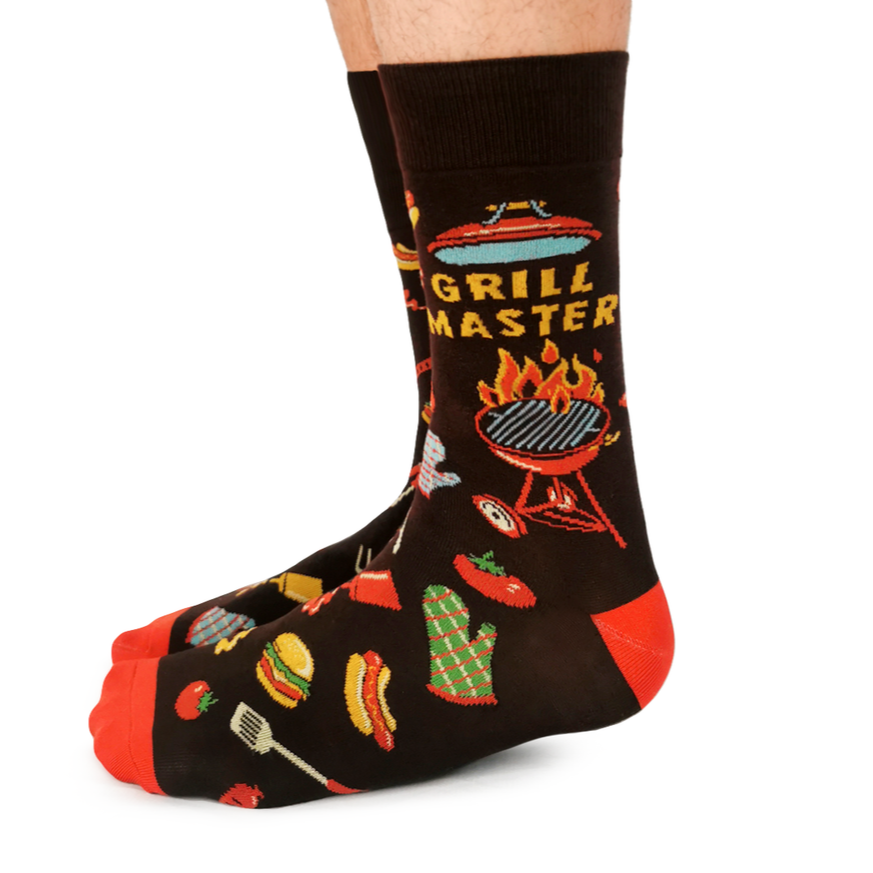 Upgraded "Grill Master" Cotton Crew Socks by Uptown Sox - Large – Great Sox