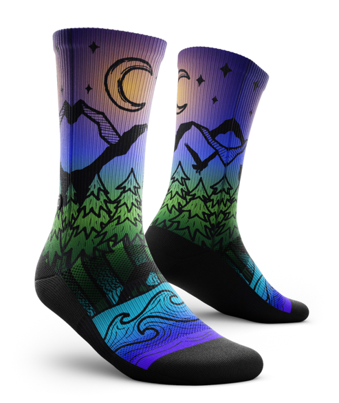 "Night Time Bliss" Performance Running Socks by Outway – Great Sox