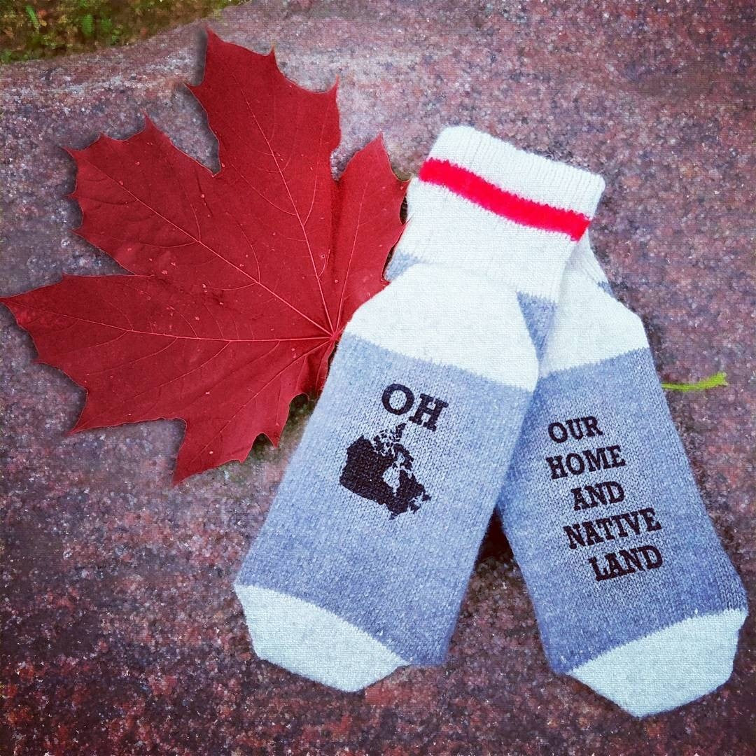 Canuck Sock Wool/Cotton Printed Socks / Made in Canada – Great Sox
